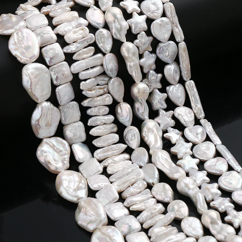 Natural Freshwater Pearl Beads Baroque Star Irregular Shape Punch Loose ...