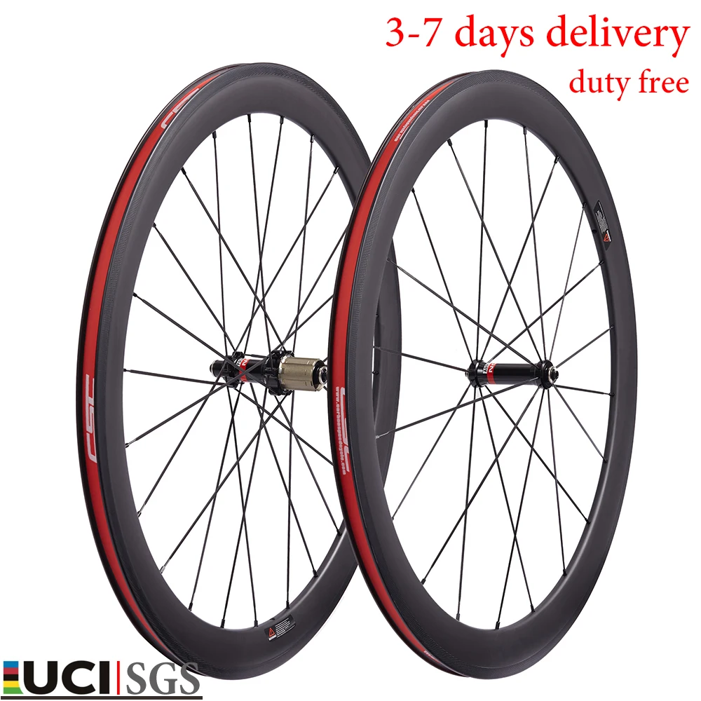 700C Road bicycle carbon wheelset 38mm 50mm 60mm Clincher Tubeless ...