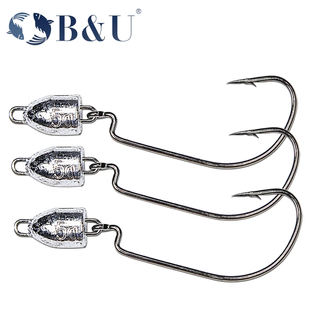 Bullet Weedless Ewg Offset Hook | Weedless Fishing Jigs | Ewg Fishing ...