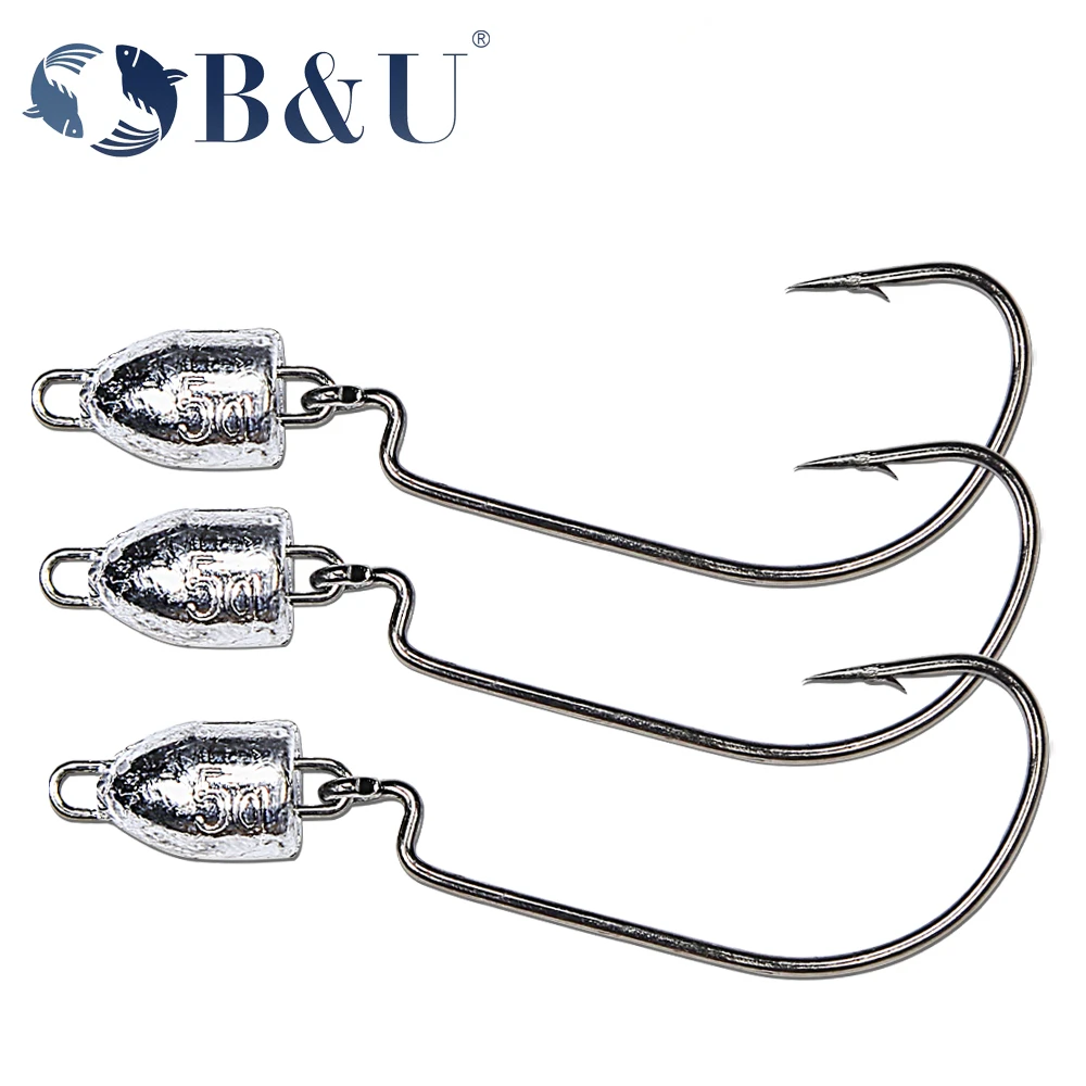 Bullet Weedless Ewg Offset Hook | Weedless Fishing Jigs | Ewg Fishing ...