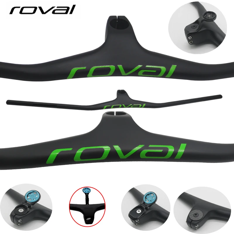 green-carbon-handlebar-Mountain-Bike-Integrated-Handlebar-Carbon-Fiber ...