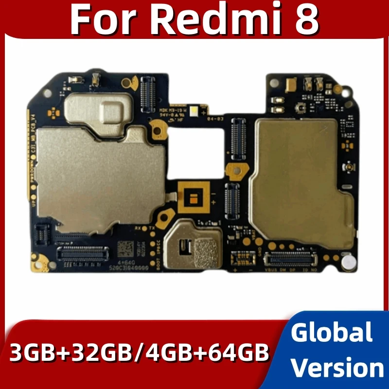 Placa-m-e-para-Xiaomi-Redmi-8-32GB-64GB-ROM-Vers-o-Global-Mainboard ...