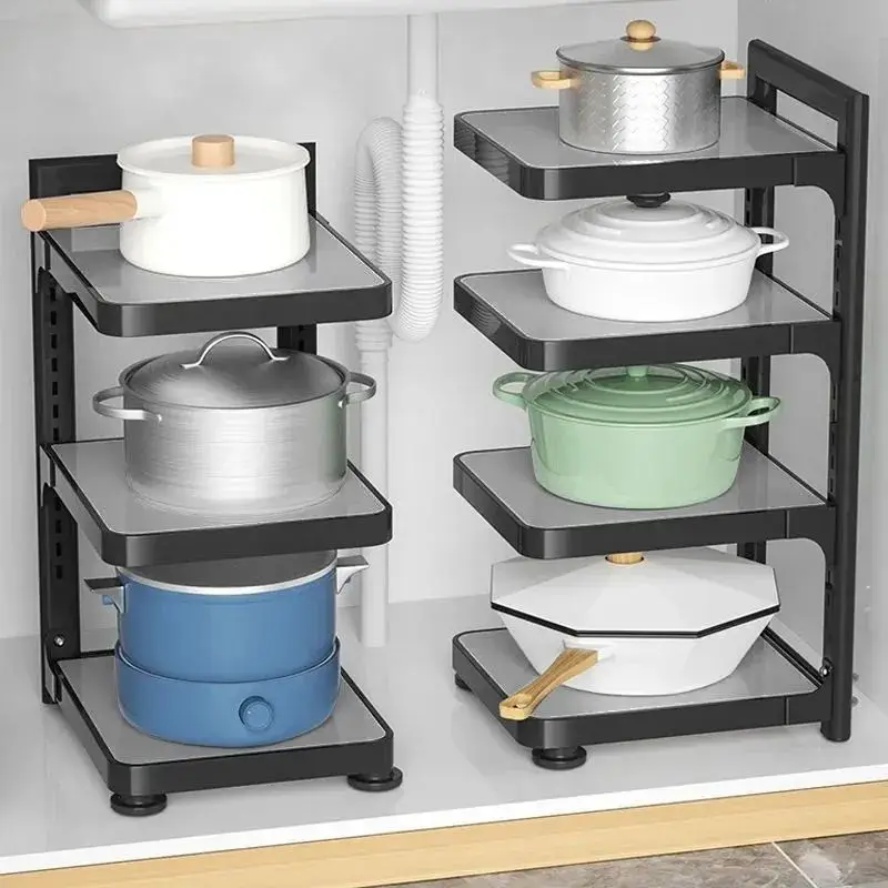 Kitchen-Pot-Storage-Shelf-Multi-layer-Pot-Rack-Cabinet-Pot-Rack-Multi ...