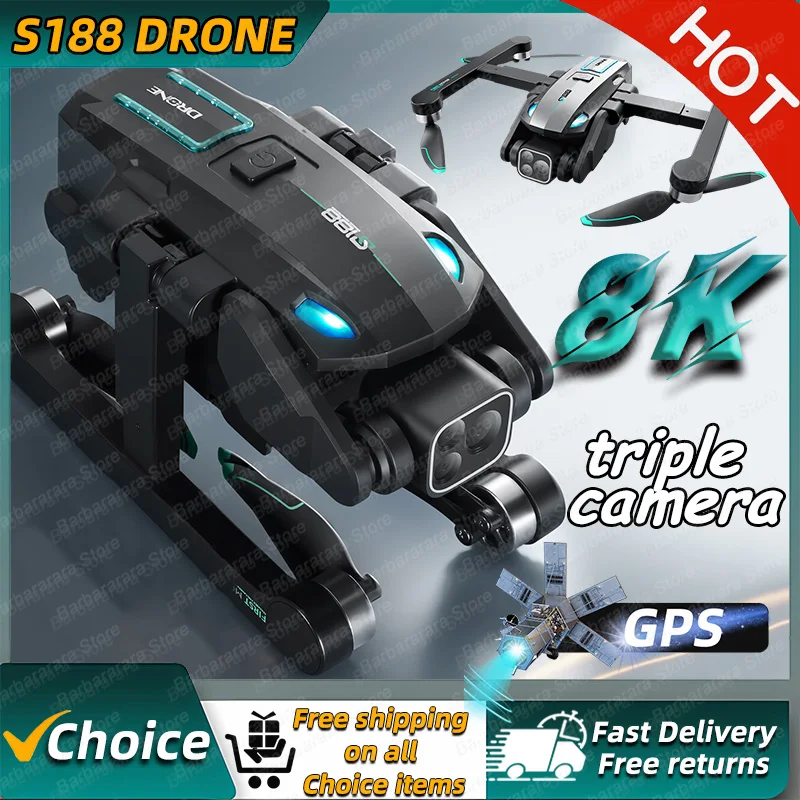 S188-GPS-Drone-8K-Professional-HD-Camera-Three-Obstacle-Avoidance-Air ...