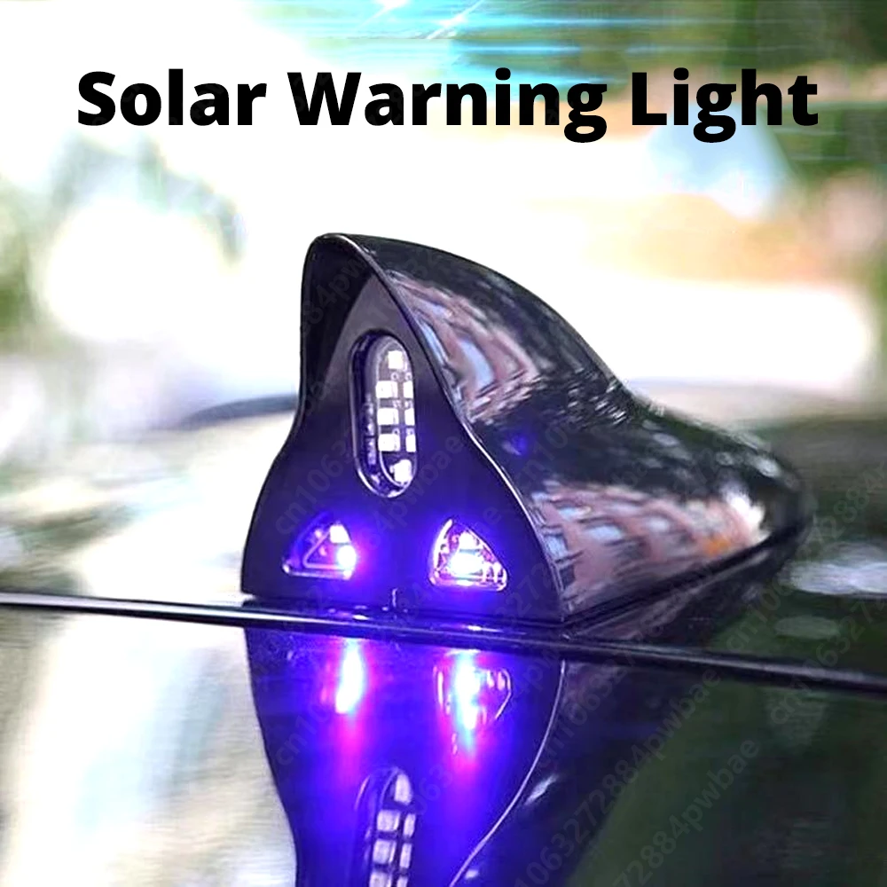 Universal-Shark-Fin-Antenna-Light-Car-Solar-LED-Anti-Collision-Light ...