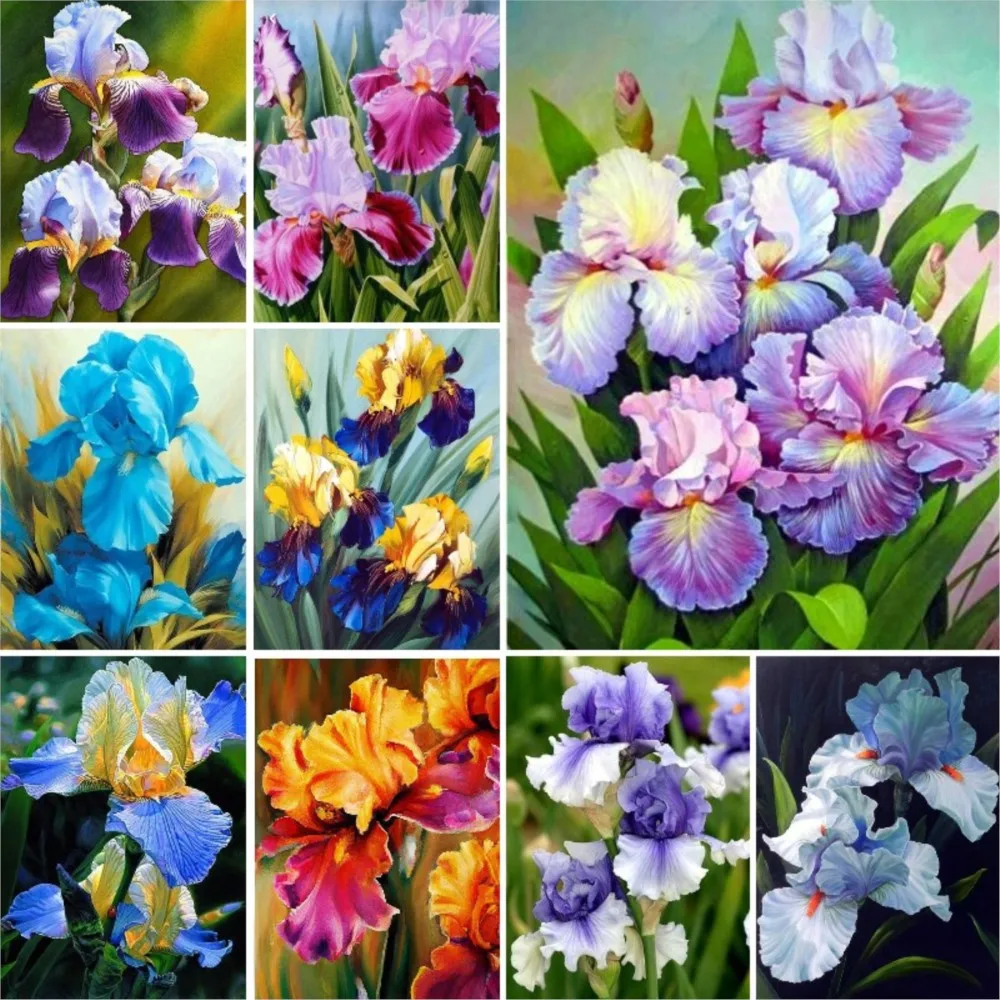 New-Arrival-5d-Diamond-Painting-Blue-Purple-Iris-Diamond-Art-Flowers ...
