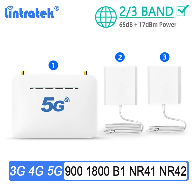 Lintratek 2g 3g 4g 5g Signal Amplifier Gsm 900 1800 2100 B1 Nr41 Tdd2600 Nr42 3500 Mobile Phone ...