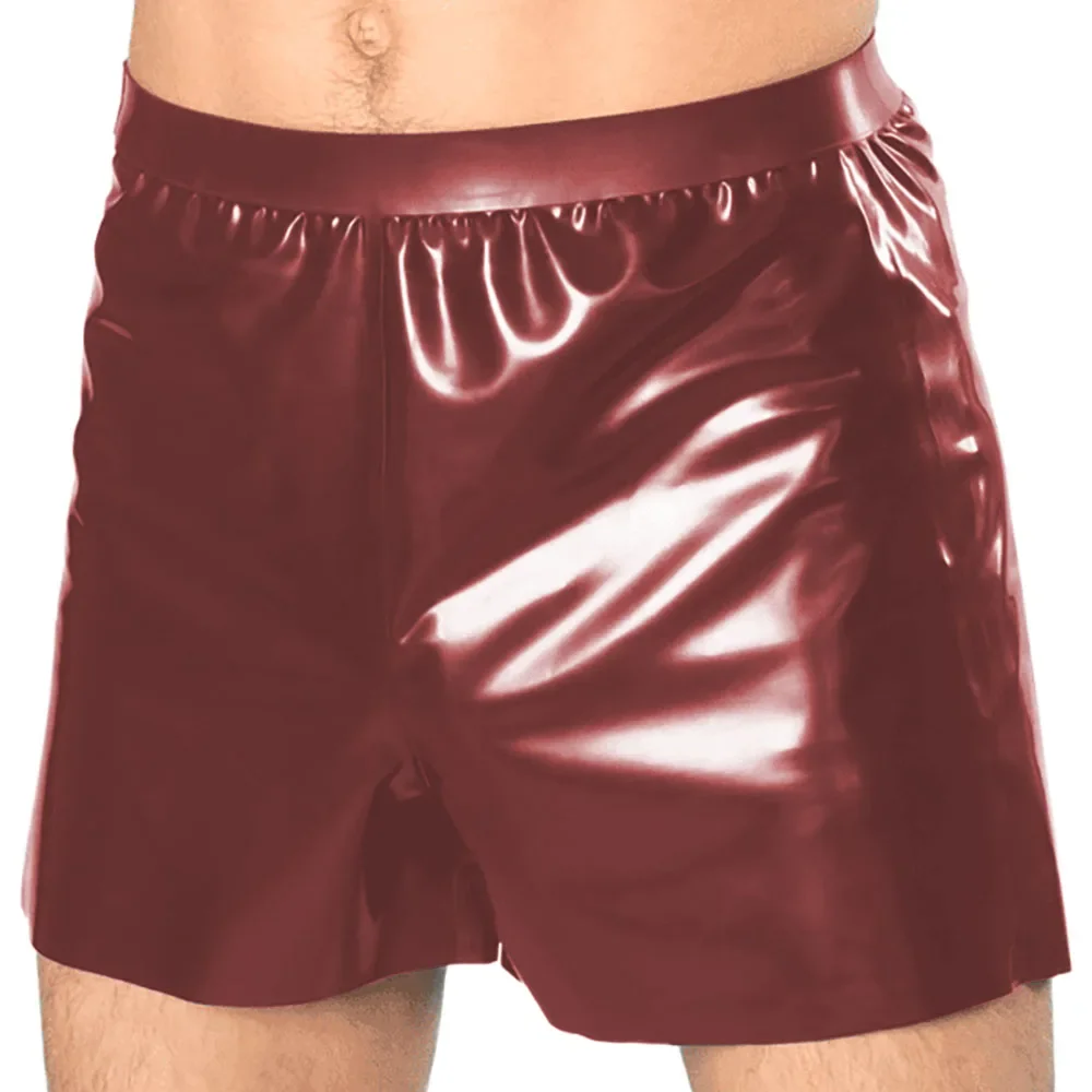 Men Shorts Casual Summer Hot Pants Vinyl PVC Leather Elastic Waist ...