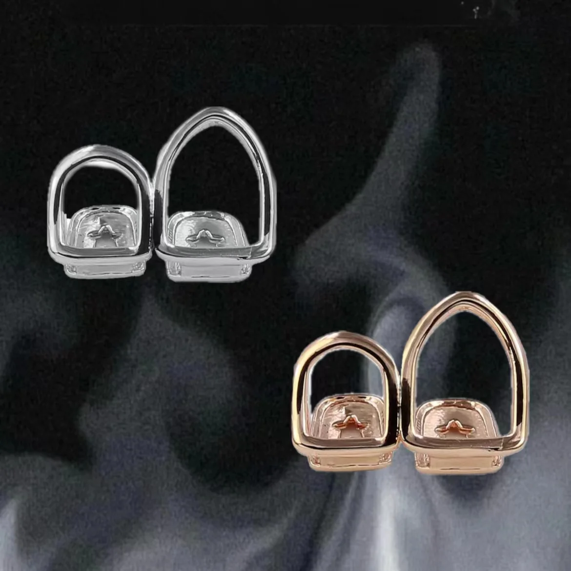 YOUNGX-Hip-Hop-Double-Hollow-Teeth-Grillz-Fangs-14K-Gold-Plated-Tooth ...