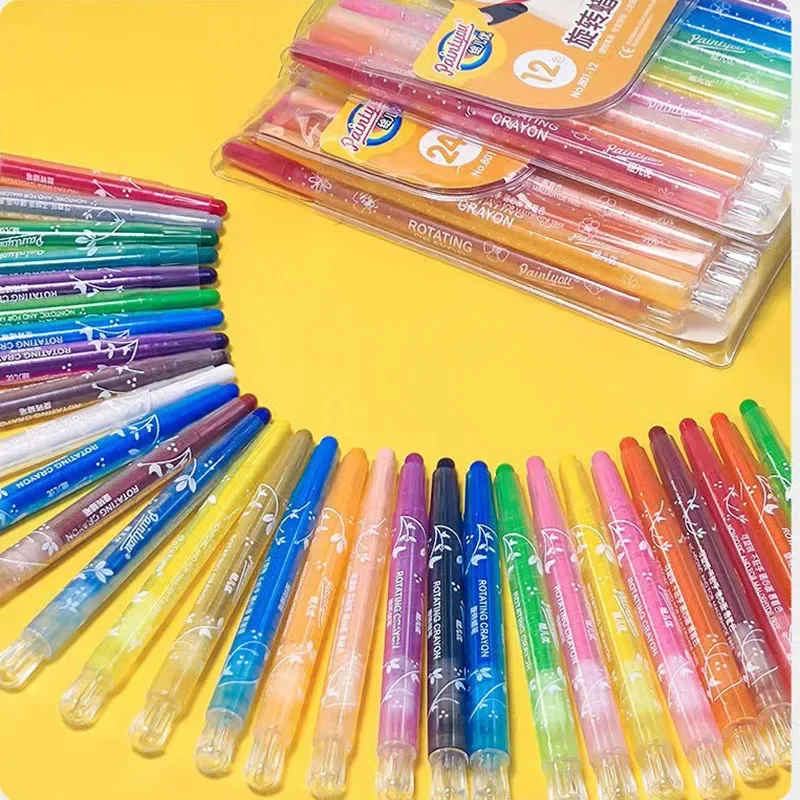 12-18-24-36PCS-Scrubbable-Rotary-Crayon-Crayons-Set-Color-Markers ...