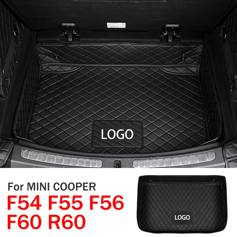 Black-Leather-Black-Line-Car-Rear-Trunk-Bottom-Mat-Protection-For-MINI ...