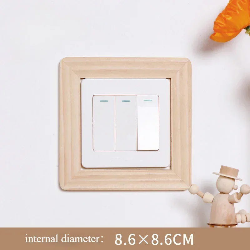 Solid Wood Switch Sticker Decorative Wall Sticker Socket Protective ...