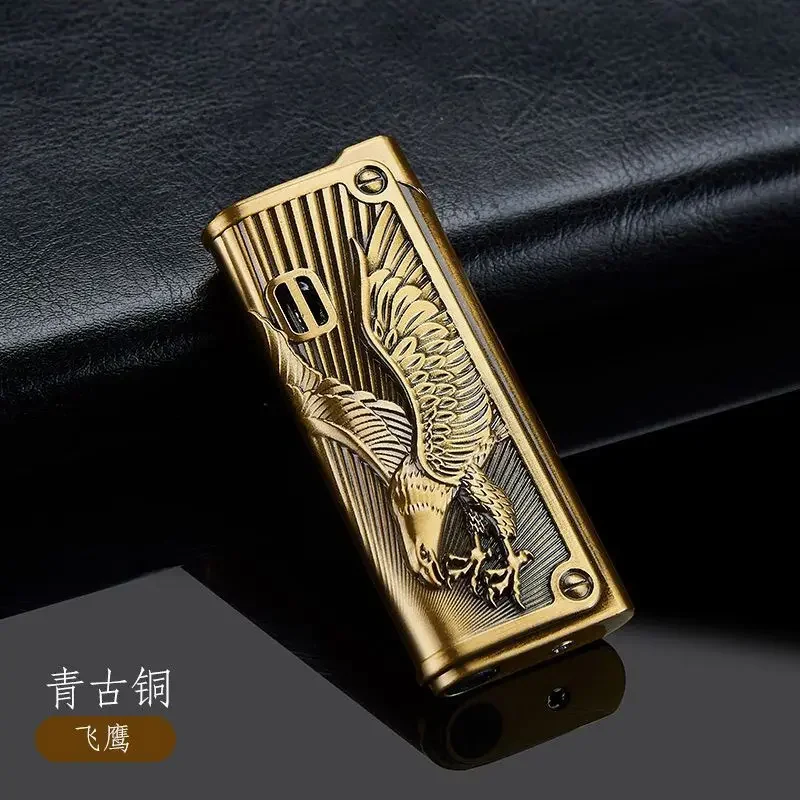 Metal Vintage Windproof Front-facing Leather Lighter, Stylish, Small ...