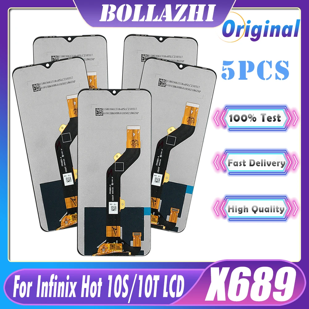 5 pçs/lote original x689 x689c x689b lcd para infinix quente 10s ...