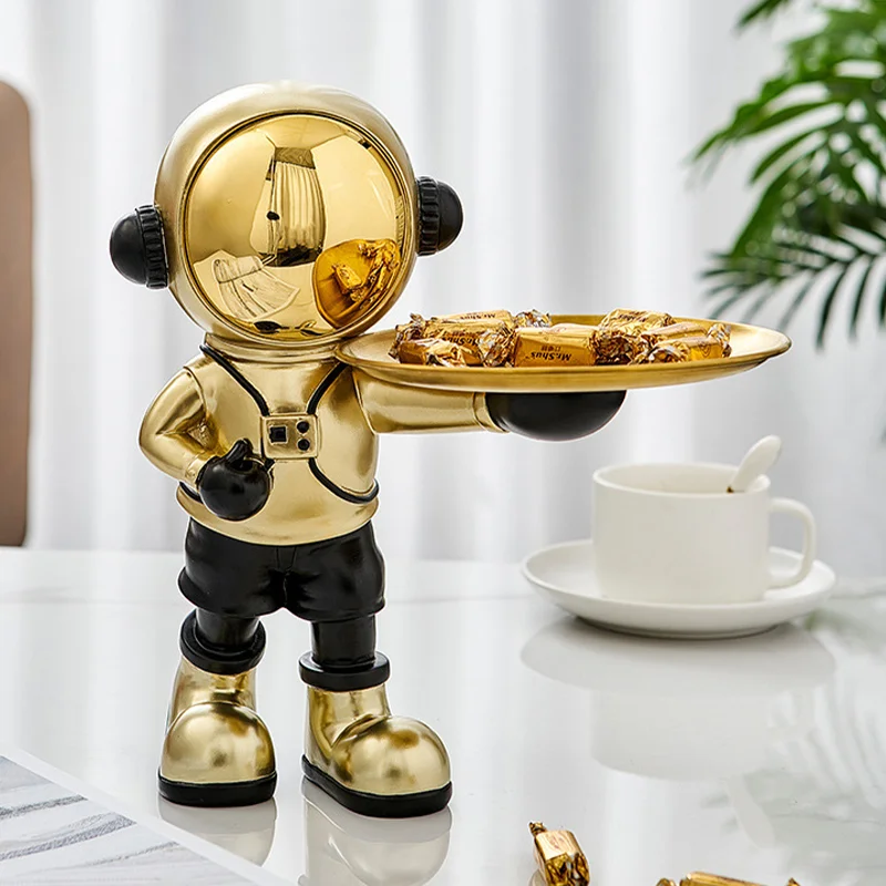 Art Objects Plating Golden Astronaut Craft Sculpture Statue Nordic home ...