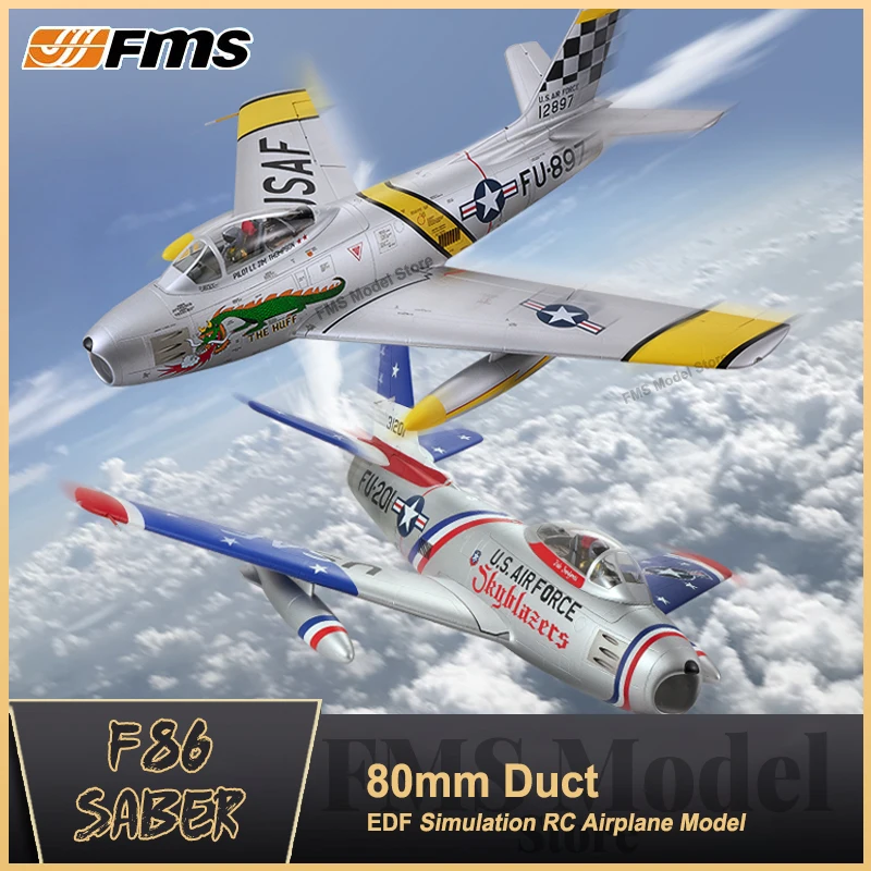 New-FMS-80mm-Culvert-F86-Saber-Simulation-Fighter-Remote-Control-Fixed ...