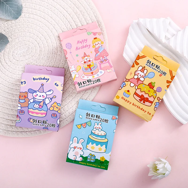 20pcs-Kawaii-Breathable-Cute-Cartoon-Woundplast-Outdoor-Portable-Decor ...