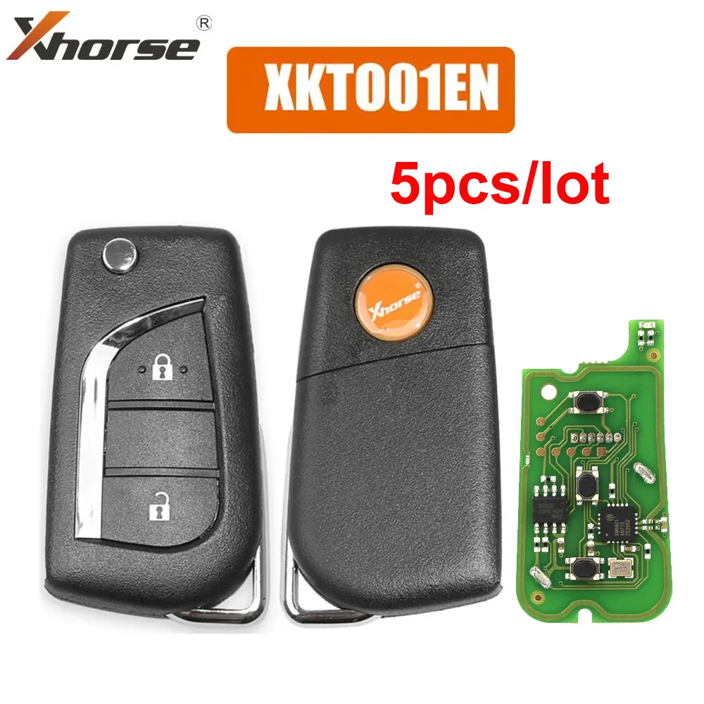 5pcs/lot Xhorse XKTO01EN Universal Remote Key for Toyota 2 Buttons for ...