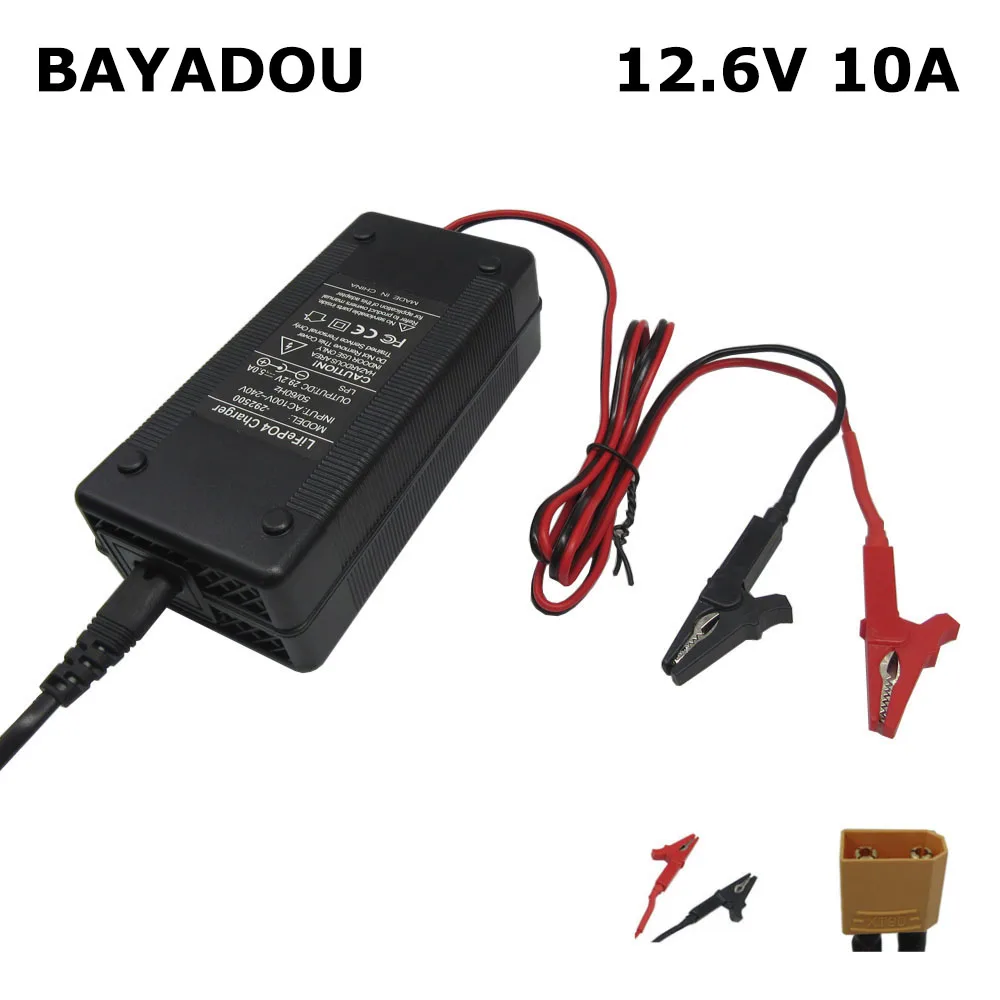 12.6v 12v 10a Lithium Battery Charger For 10.8v 11.1v 3s Scooter Car Solar Li-ion Lipo Charger ...