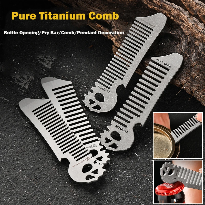 Pure Titanium Comb Multi-function Corkscrew Crowbar Pendant MINI ...
