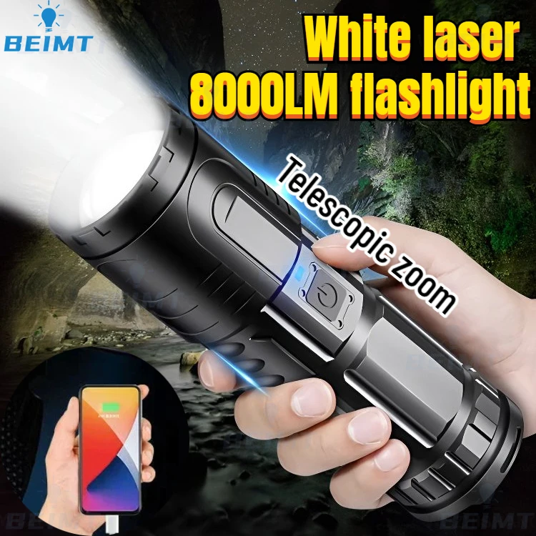 Linterna-l-ser-blanca-superbrillante-de-8000LM-foco-LED-de-mano-peque-o ...