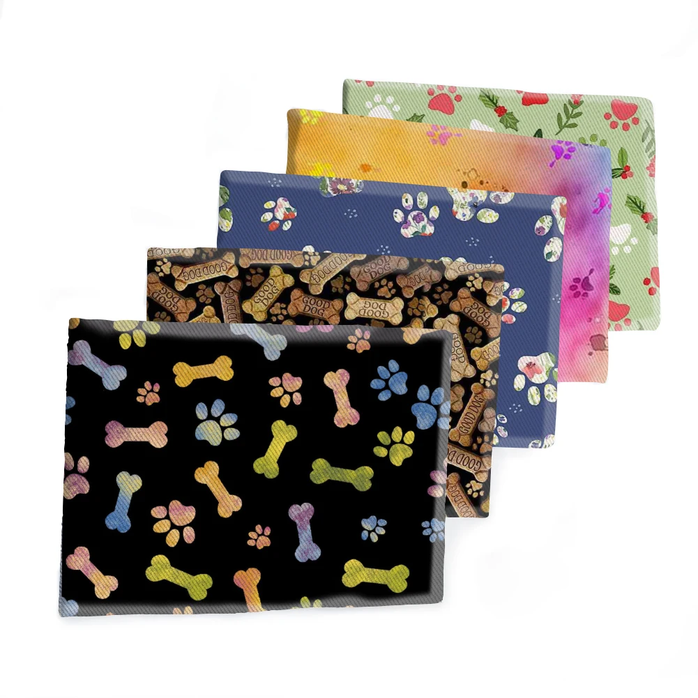 Polyester-Dog-Paw-Bone-Printed-Twill-Fabric-Patchwork-Sewing ...
