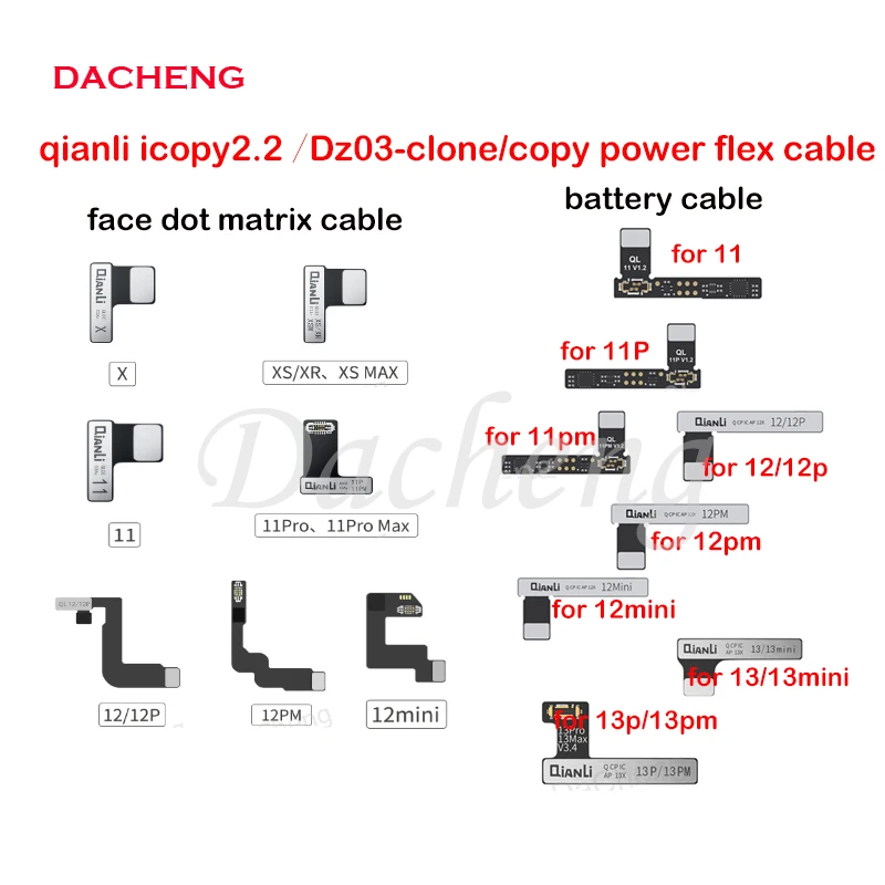 Qianli cable flexible de batería icopy 2,2 dz03 clone, cable de matriz ...