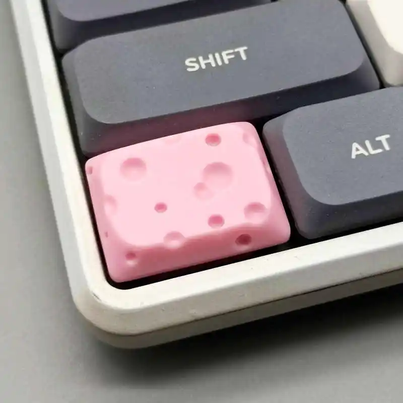 Short cross-axis cheese keycaps ctrl/alt/1.25U cute and unique handmade ...