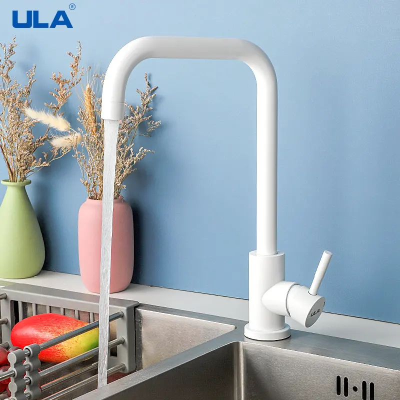 ULA-Simple-White-Kitchen-Faucets-Stainless-Steel-360-Rotate-Kitchen ...