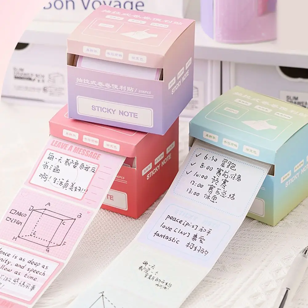 256Pcs/Set Pull-out Design Sticky Note Full Adhesive DIY Memo Pad ...