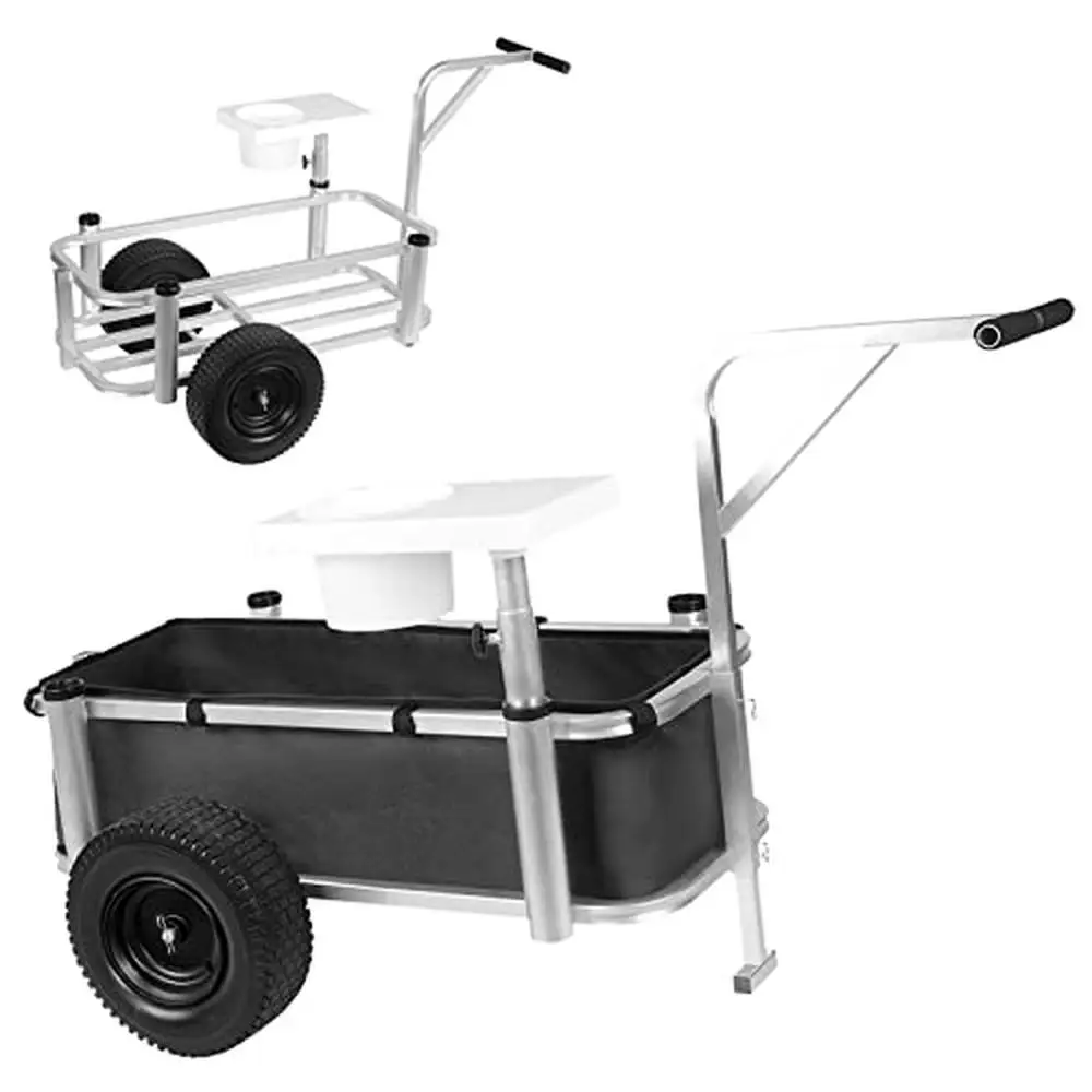 Beach-Fishing-Cart-Heavy-Duty-ATV-Sand-Roller-Wagon-Big-Sturdy-Wheels ...