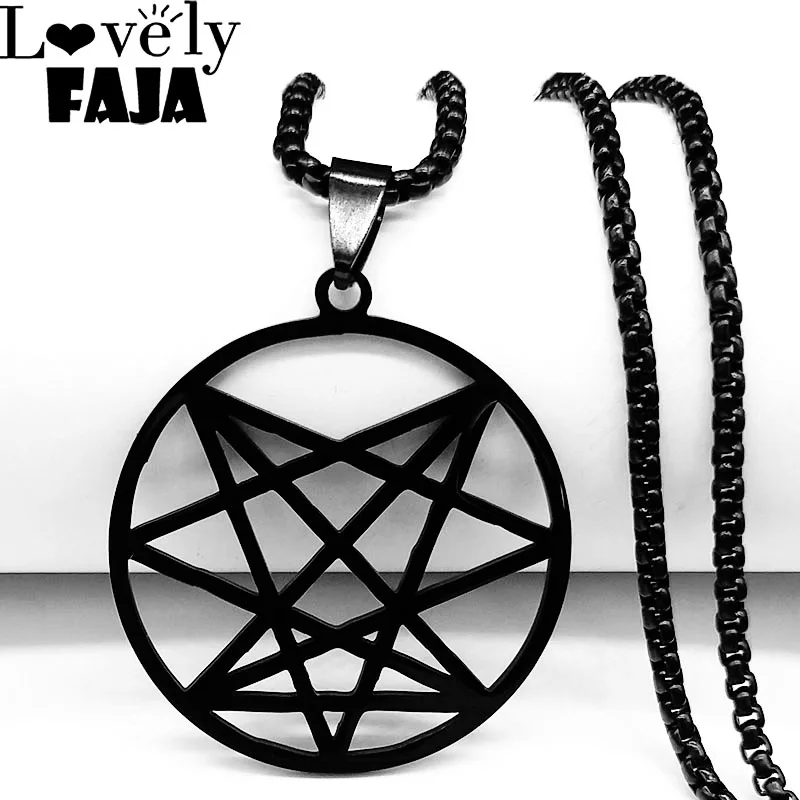 Nine-Angles-Satanic-Hidden-Black-Stainless-Steel-Pendant-Necklace-o9a ...