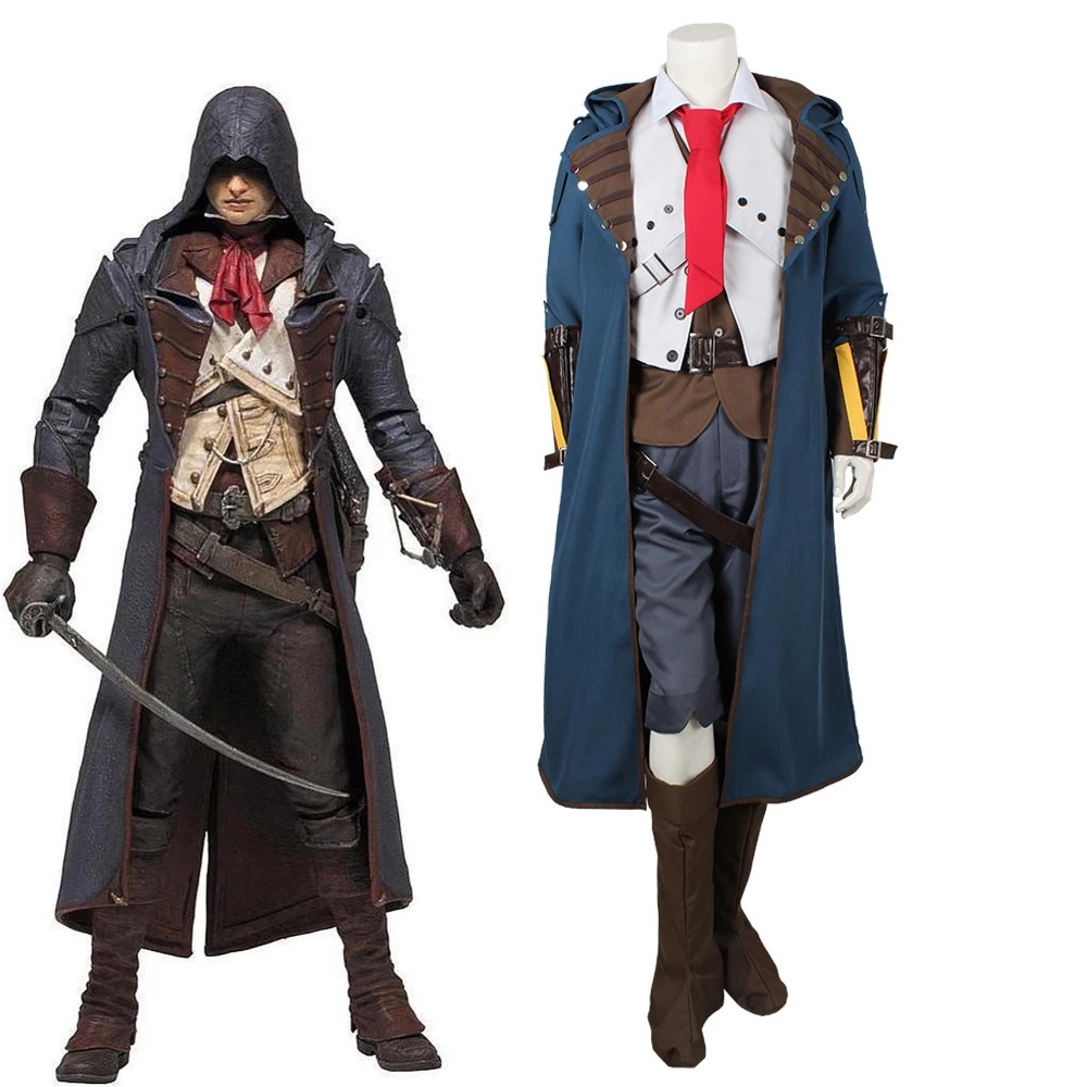 Game Arno Dorian Cosplay Costume Man's Coat Vest Pants Suit with Shoes ...