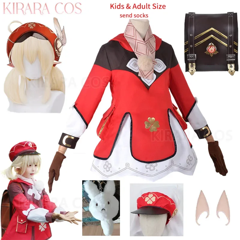 Klee-Cosplay-for-Kids-Costume-Wig-Impact-Klee-Cosplay-Backpack-Children ...
