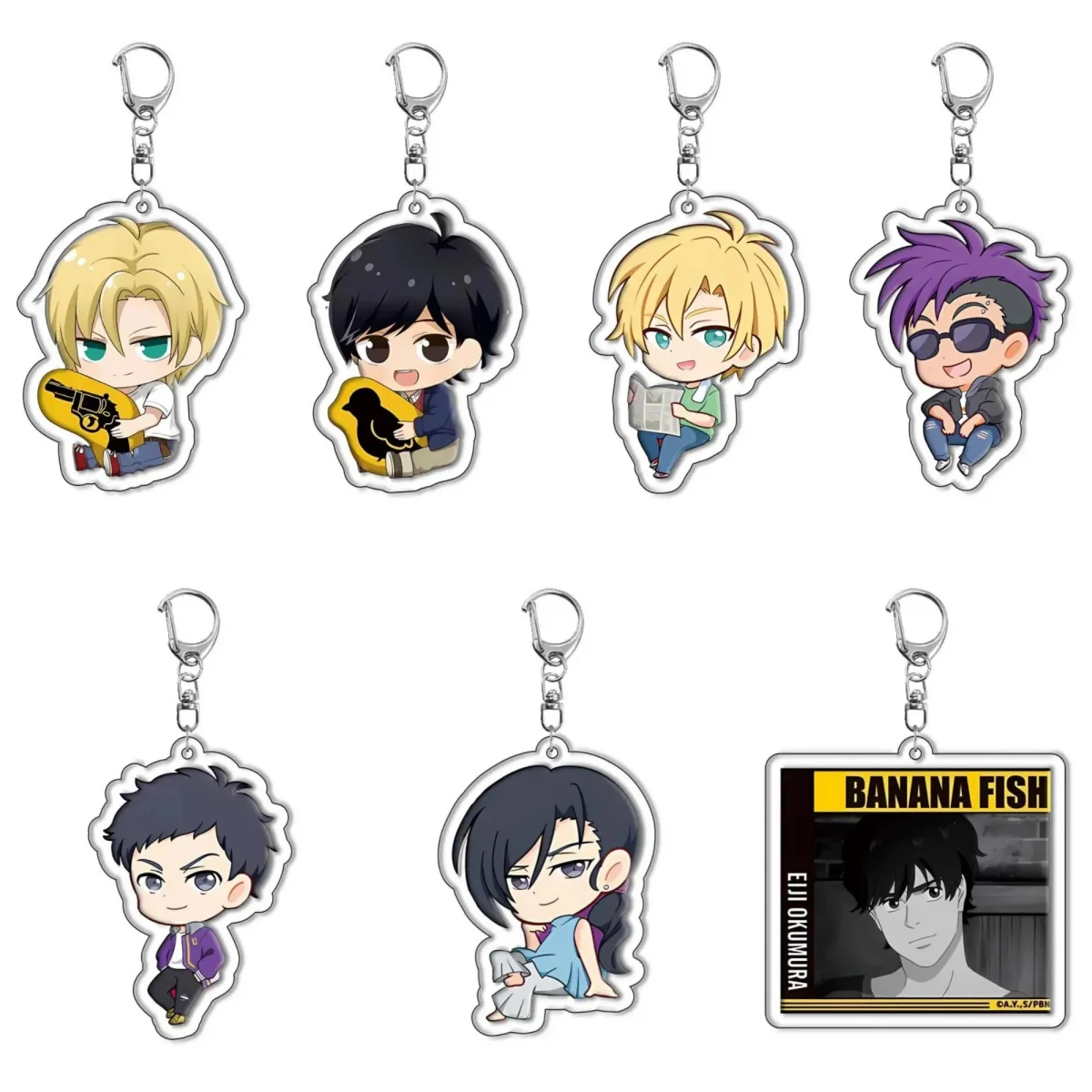 6CM hot Anime BANANA kill FISH cute Keychain Model Cosplay Charm ...