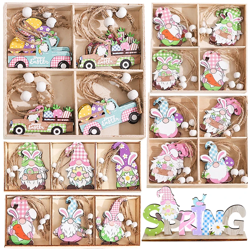 Gnome-Sem-Face-De-Madeira-Pingentes-De-Coelho-De-P-scoa-Coelho ...