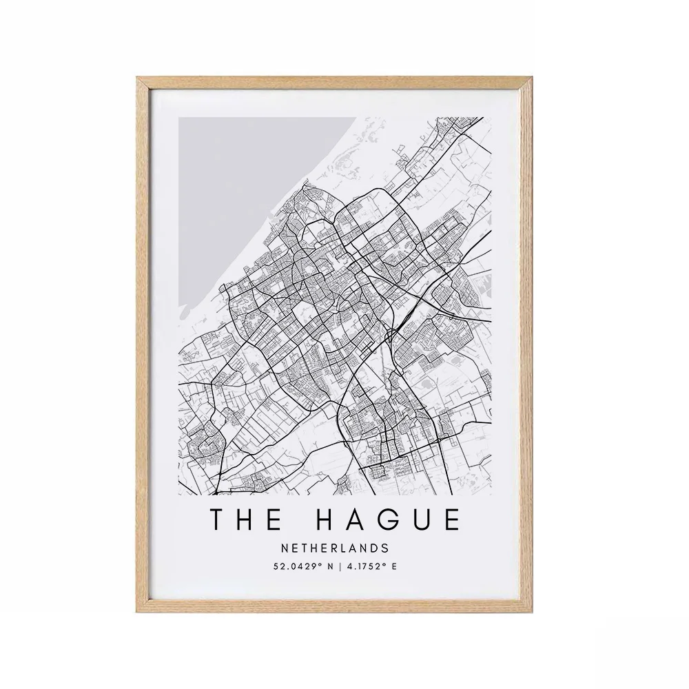 The-Hague-Map-Poster-CUSTOM-City-Map-Print-Scandinavian-Wall-Art-Canvas ...