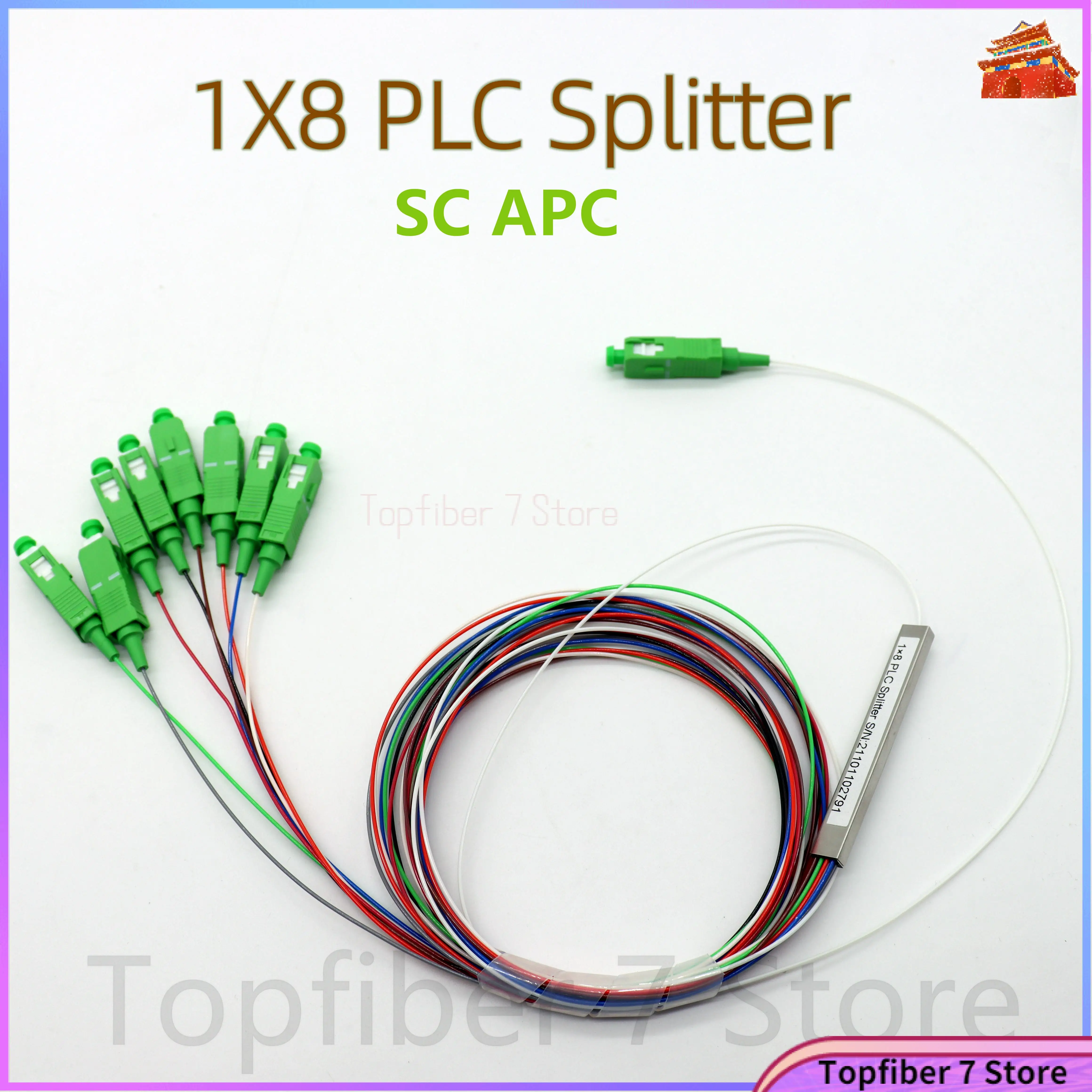10pcs-SC-APC-1X8-PLC-Splitter-0-9mm-Steel-Tube-1m-Fiber-Optic-Splitter ...