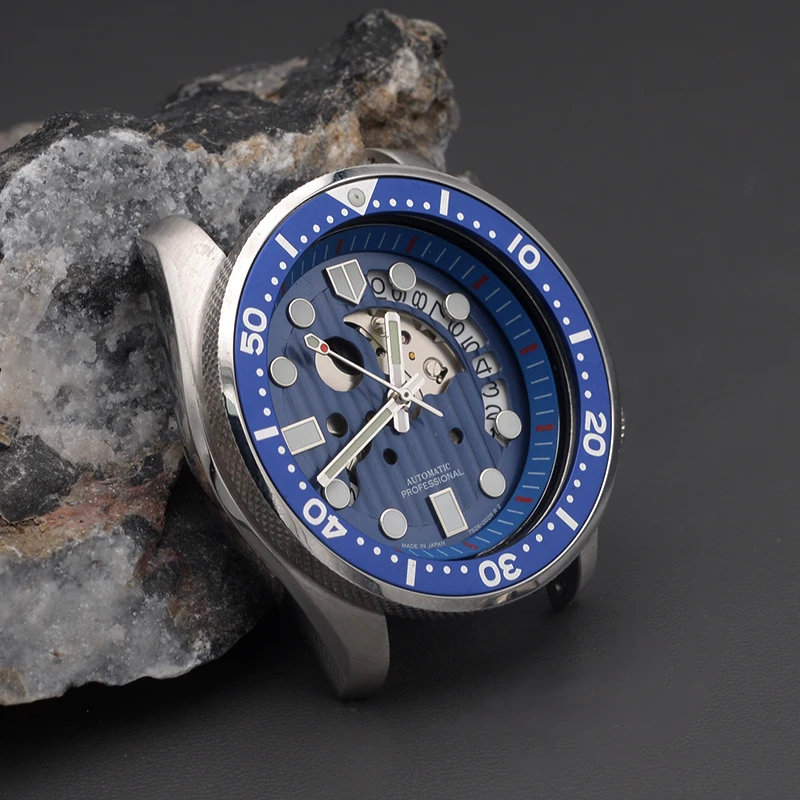 Caja-de-reloj-impermeable-NH36-200m-relojes-Nh36-SKX007-Mod-cristal-de ...