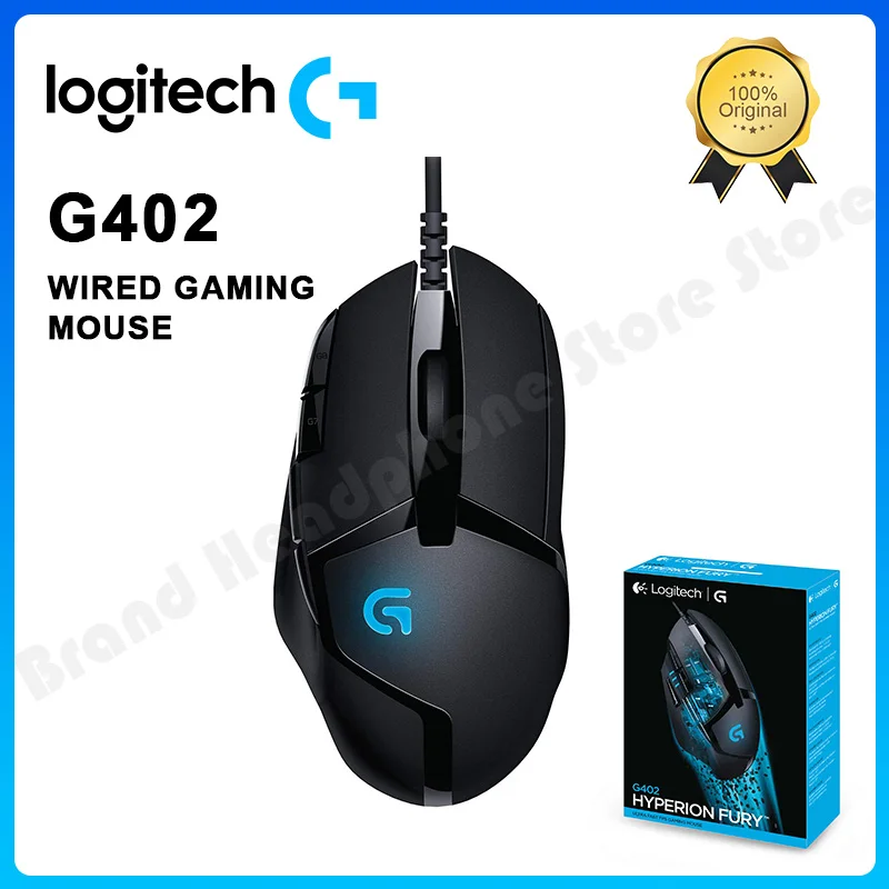 Original Logitech G402 Hyperion Fury Wired Gaming Mouse 4,000 DPI ...