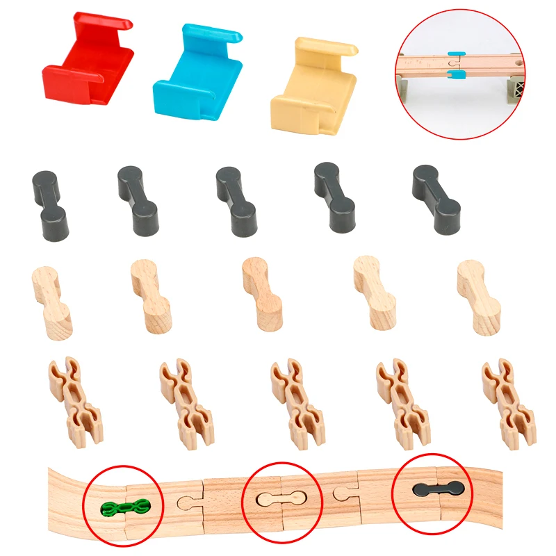 Wooden Track Parts Connectors Fixer Wooden Railway Train Track ...