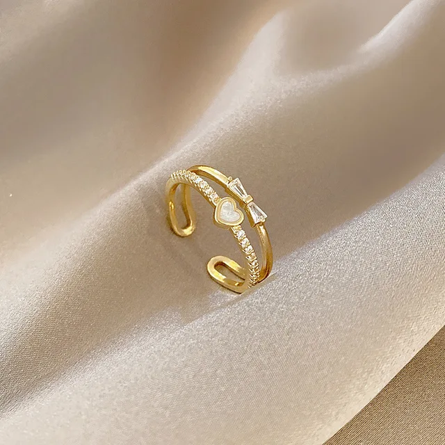 Korea New Crystal Fashion Design Open Rings for Women Ins Wind DIY Mix ...