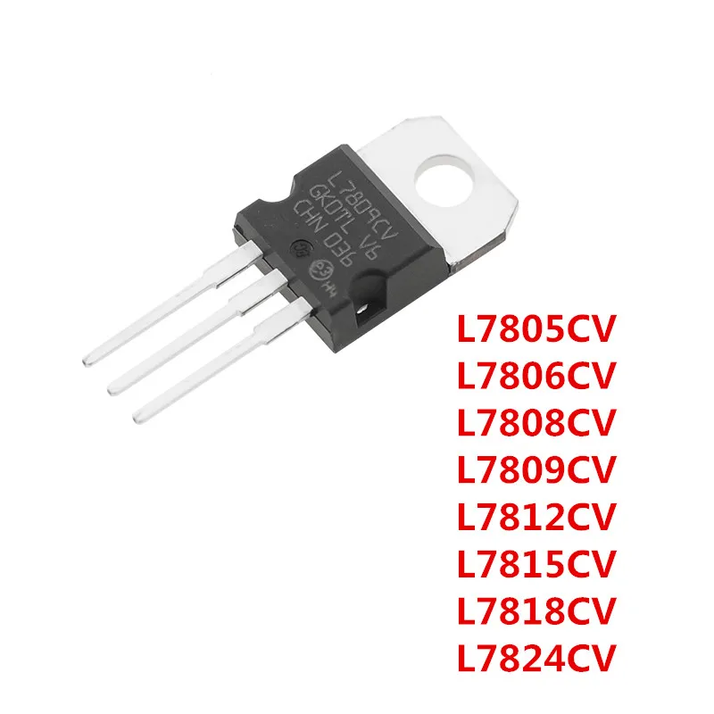 10 piezas nuevo L7805CV L7806CV L7808CV L7809CV L7812CV L7815CV L7818CV L7824CV 7805 7806 7812 ...