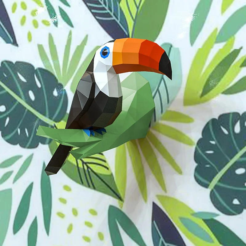 Toucan-3D-Paper-Model-Papercraft-Home-Decor-Birds-Animal-Wall ...