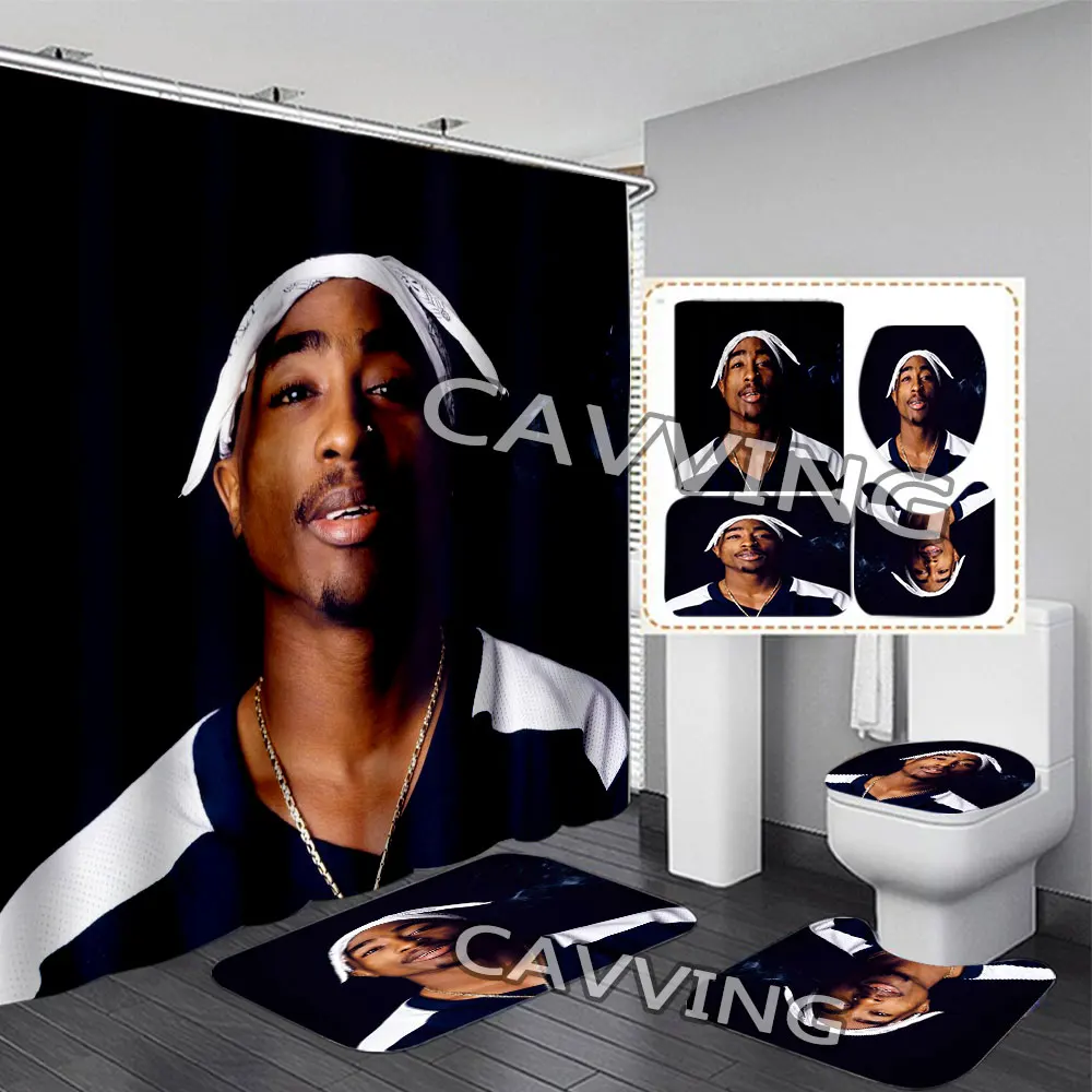 2PAC-TUPAC-3D-Shower-Curtains-Waterproof-Bathroom-Curtain-Anti-slip ...