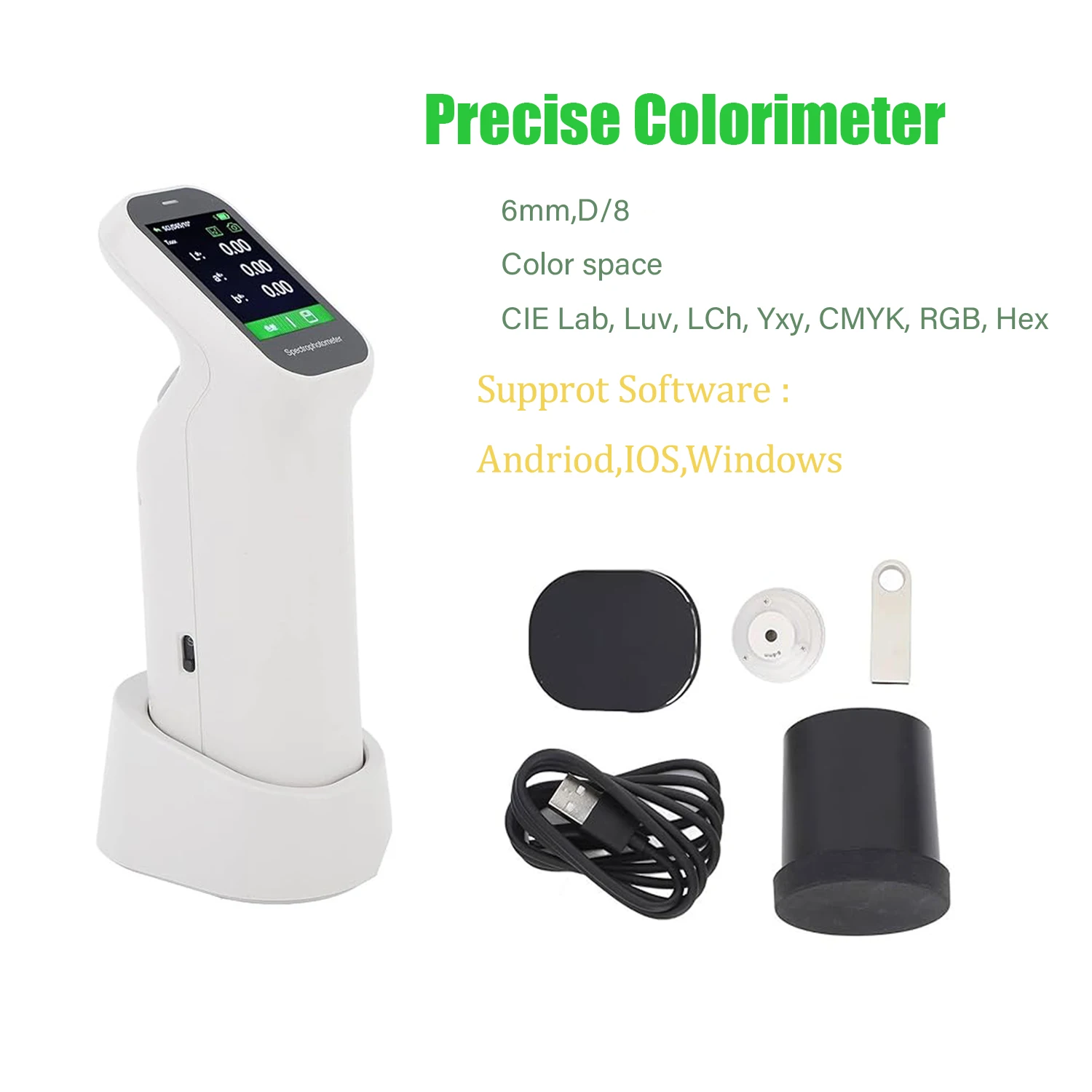 Handheld-Colorimeter-Precise-Color-Analyzer-6mm-Color-Difference-Meter ...