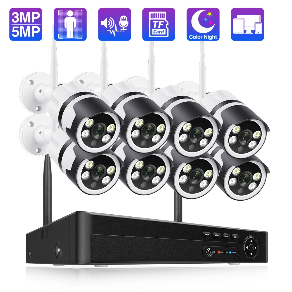 Techage-8CH-3MP-5MP-Wireless-Camera-System-Outdoor-Human-Detection ...