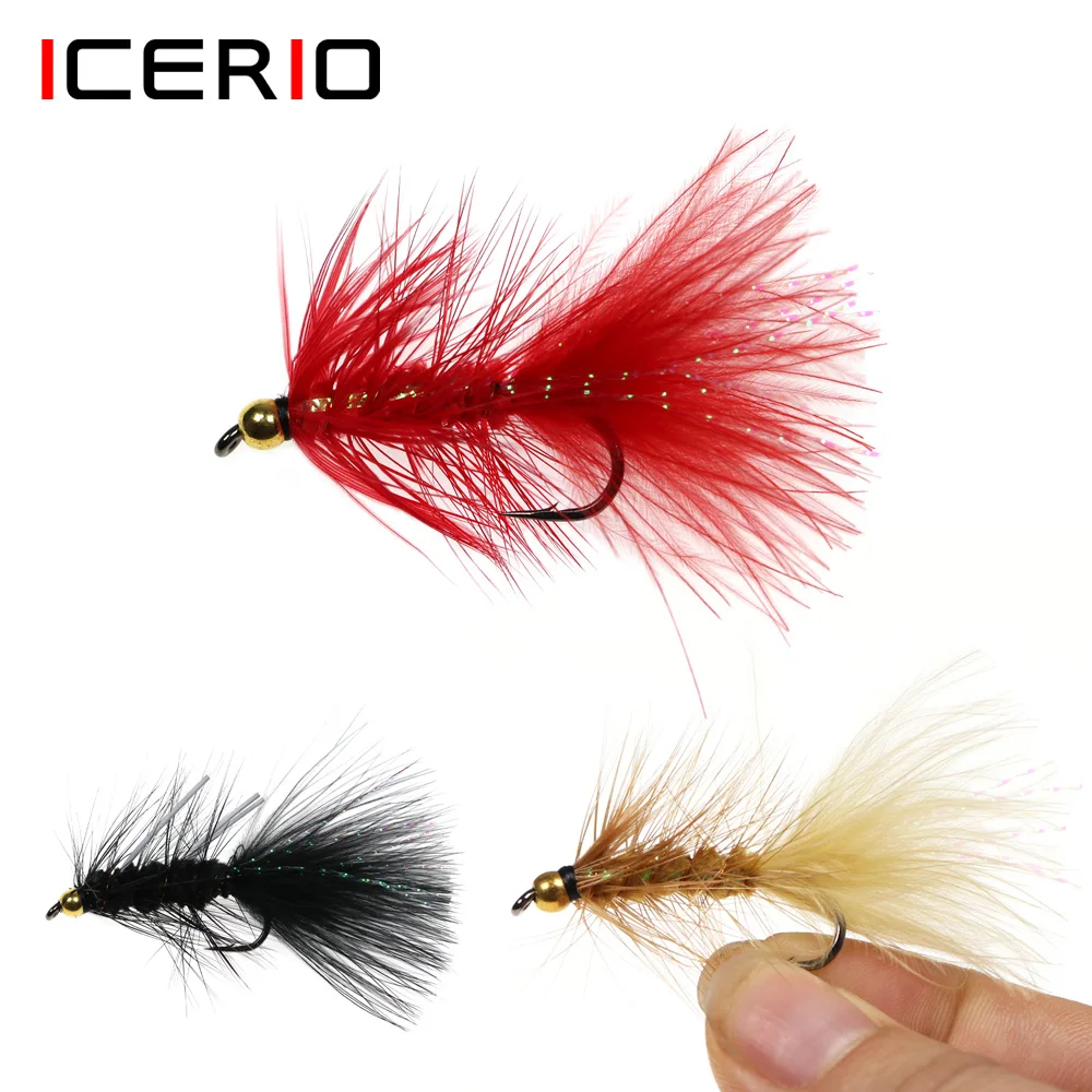 ICERIO5PCS-Bead-Head-Woolly-Bugger-Streamer-Flies-Flashabou-Crystal ...