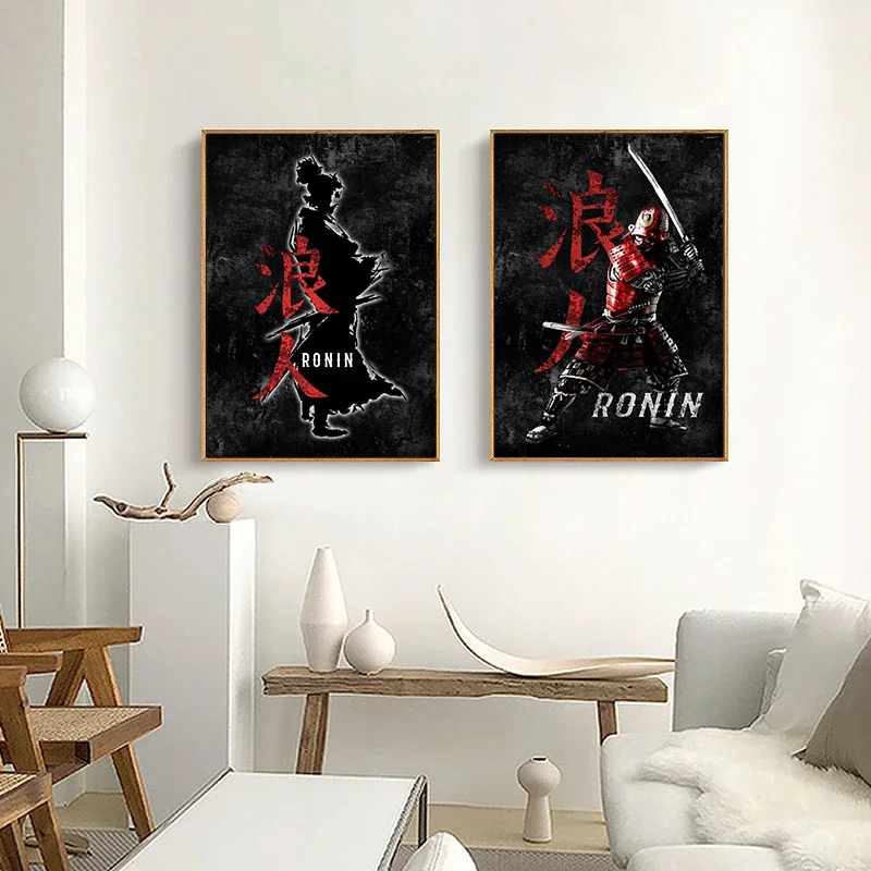 Japanese-Samurai-Warrior-Paintings-Print-on-Canvas-Art-Pictures-Ninja ...
