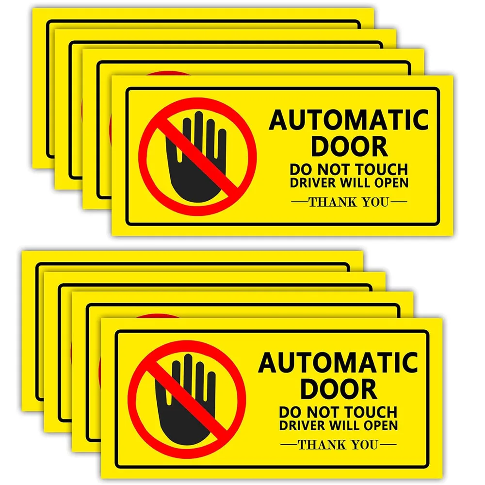 Caution Automatic Door Window Sign Stickers for Van, Taxi, Ride Vehicle ...
